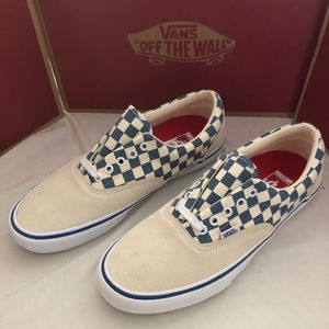 Vans | Shoes | Vans Checkerboard Era Pro Cream Blue | Poshmark